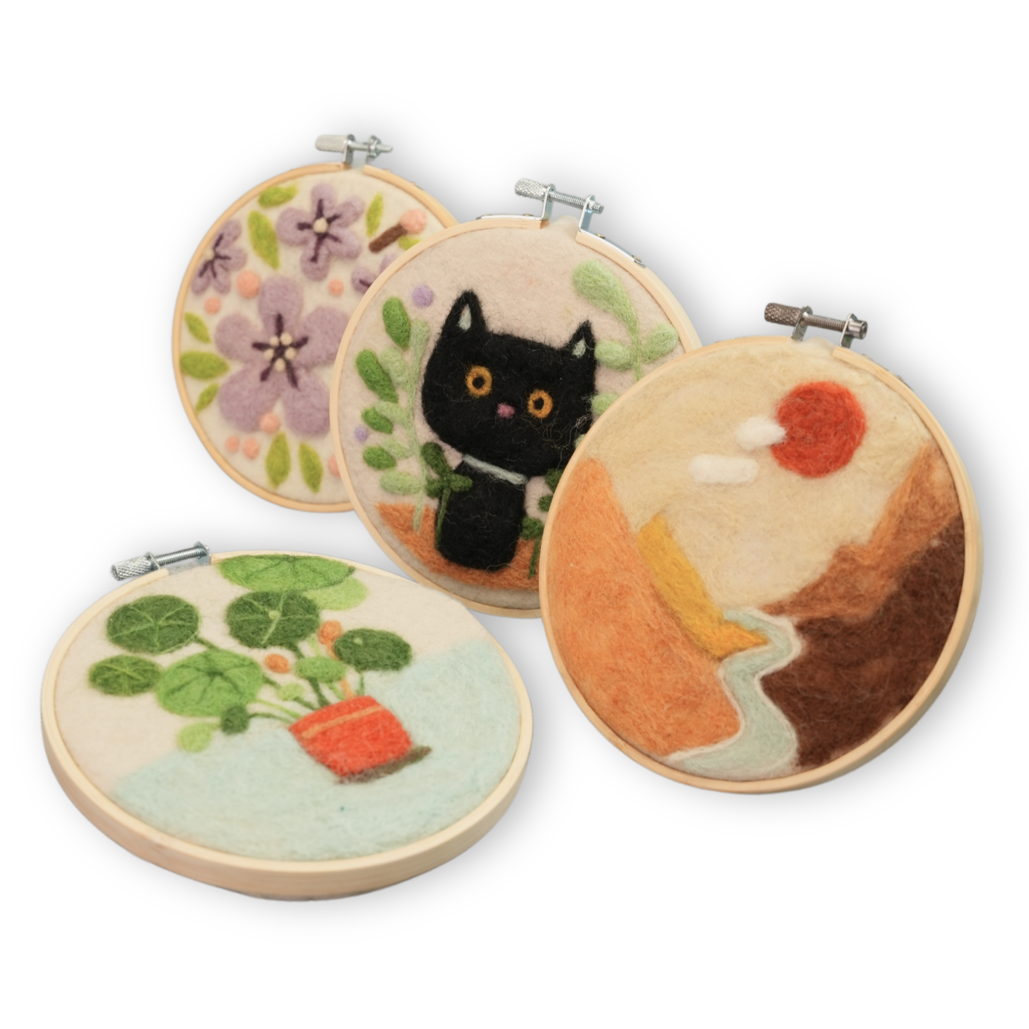 Painting with Wool Combo Kit – Set of 4 Needle Felting Designs for Beg ...