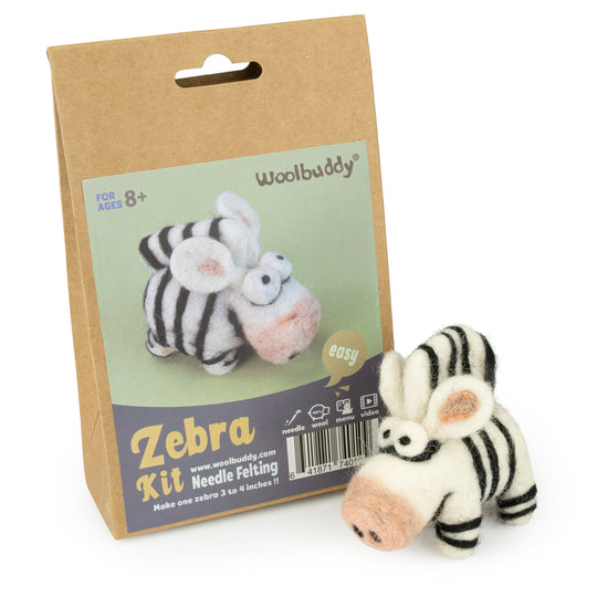 Needle Felting Zebra Kit – DIY Wool Craft | Woolbuddy