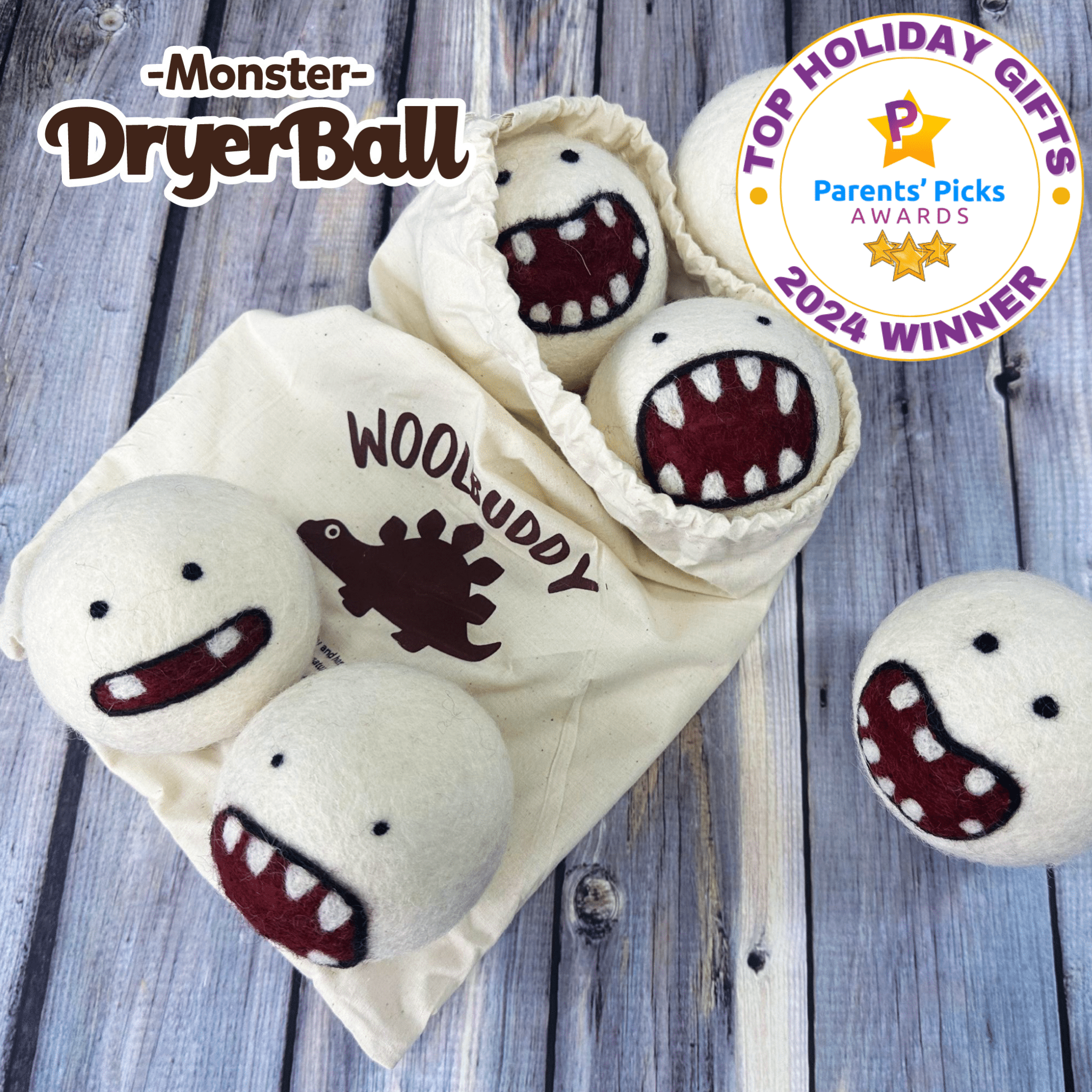 Monster Dryer Balls – 6 Handmade Wool Characters | Woolbuddy