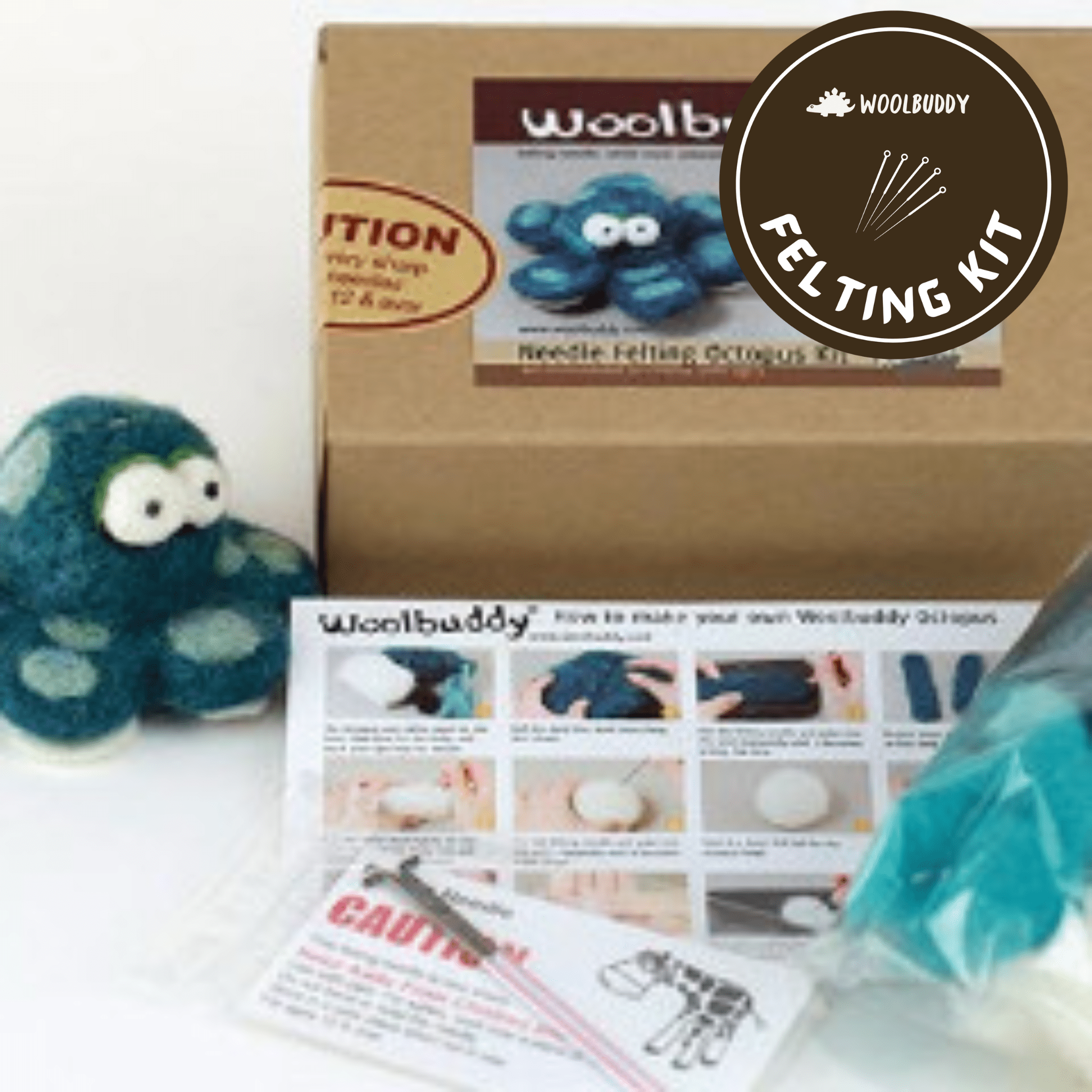 Needle Felting Octopus Kit – Beginner-Friendly DIY Wool Craft Set ...