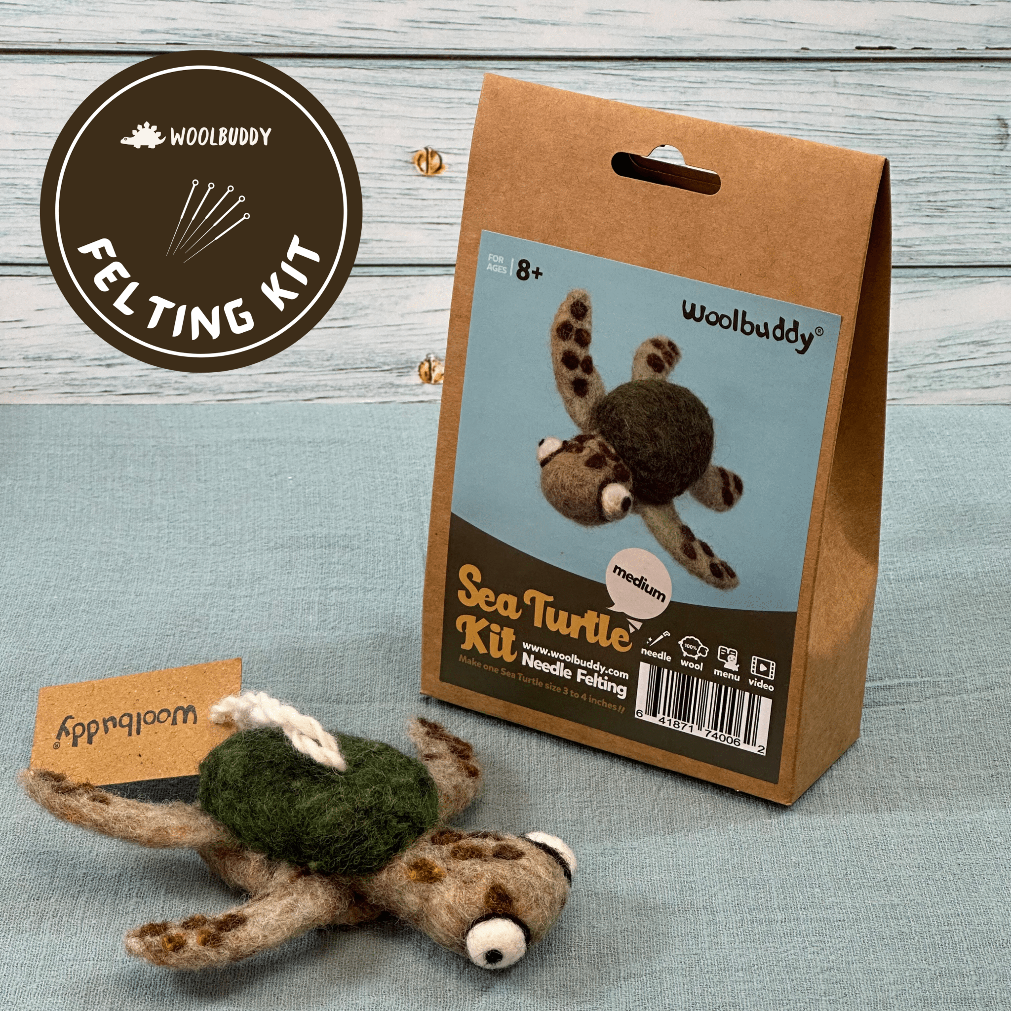Needle Felting Sea Turtle Kit – DIY Wool Craft | Woolbuddy