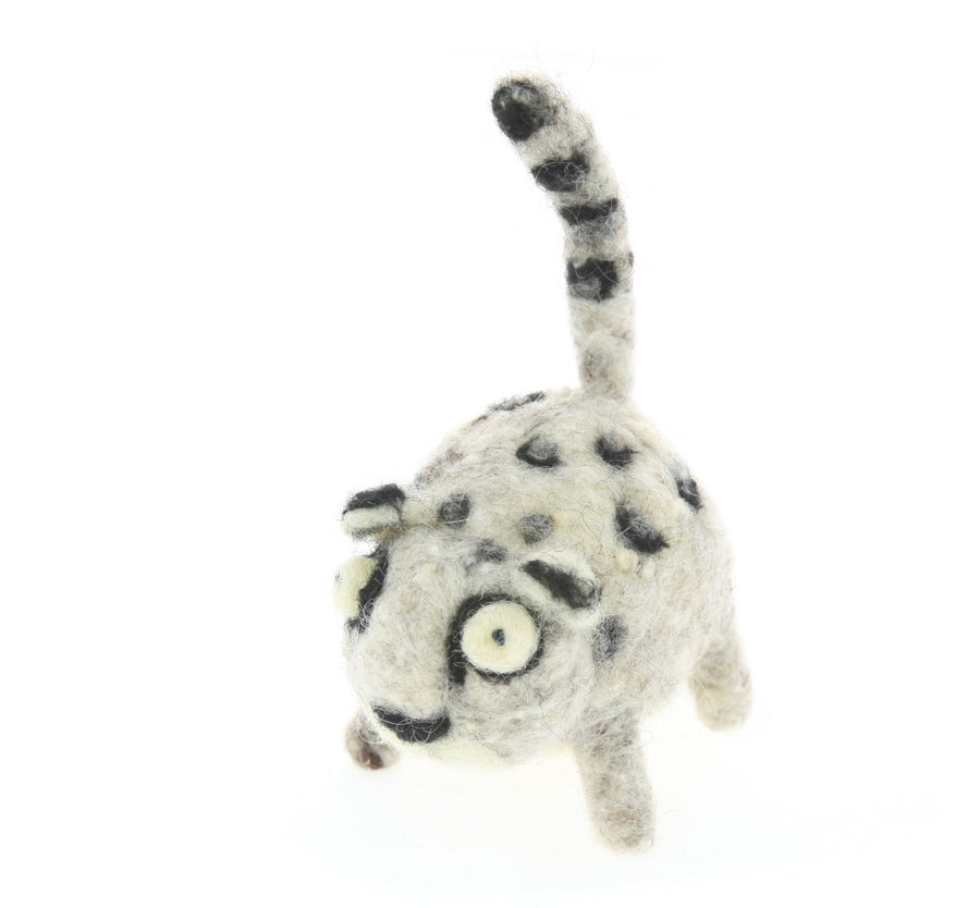 Handmade Wool Felt Snow Leopard Ornament – Cute Wild Cat Christmas Dec ...